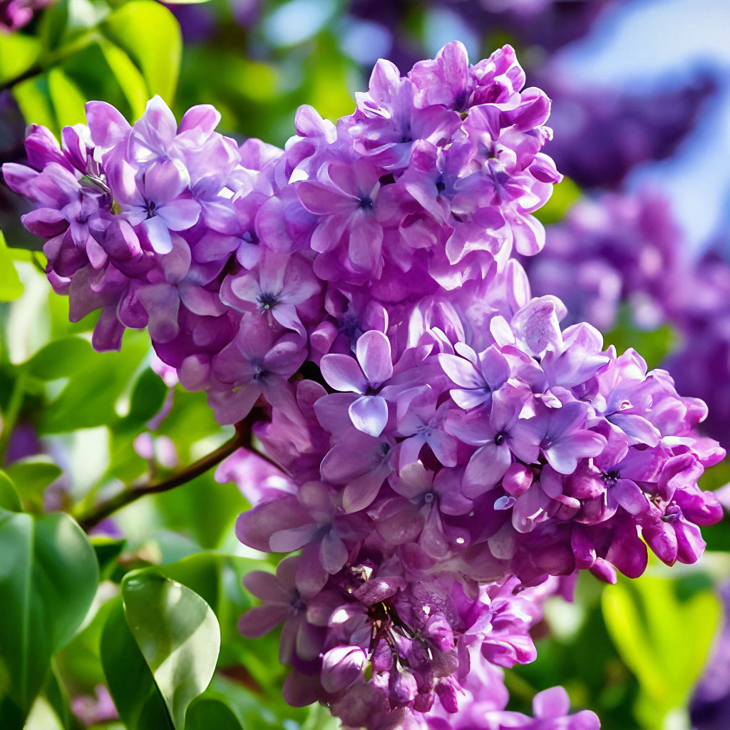 "Lilac lilac tree , big lush show one lilac flower in close-up,there ...