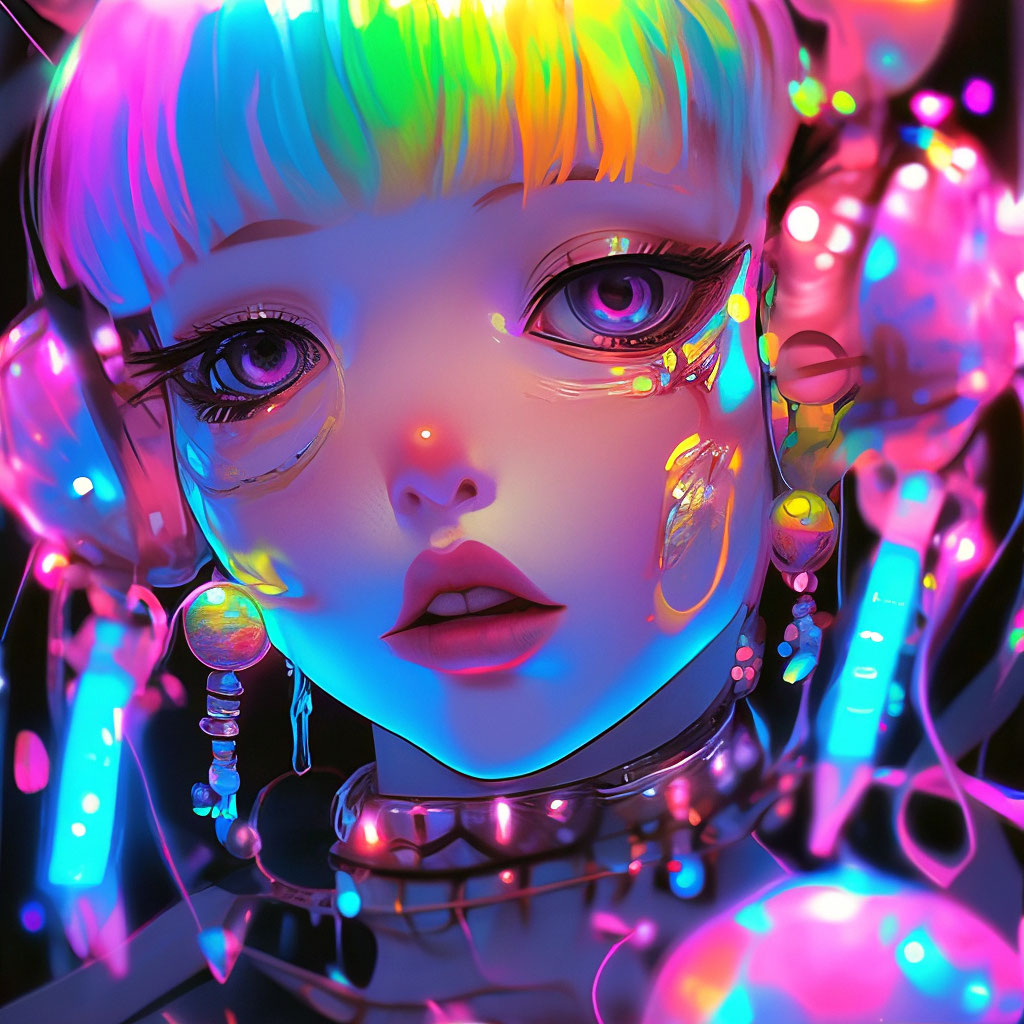"In the style of IroT, surrealism, grotesque, cyberpunk, tenderness ...