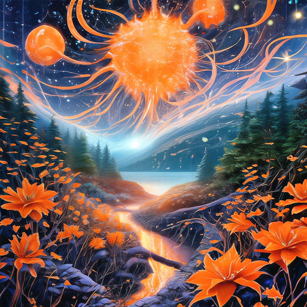 "Orange dev, epic, fabulous, cosmos, hyperrealism, microdetalization ...