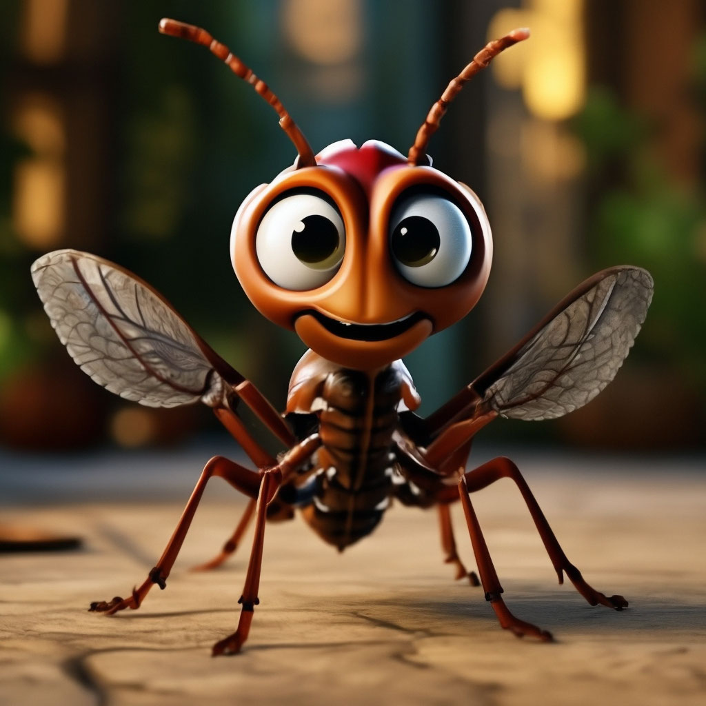 "Yadrena louse, funny insect, pixar" — image created in Shedevrum