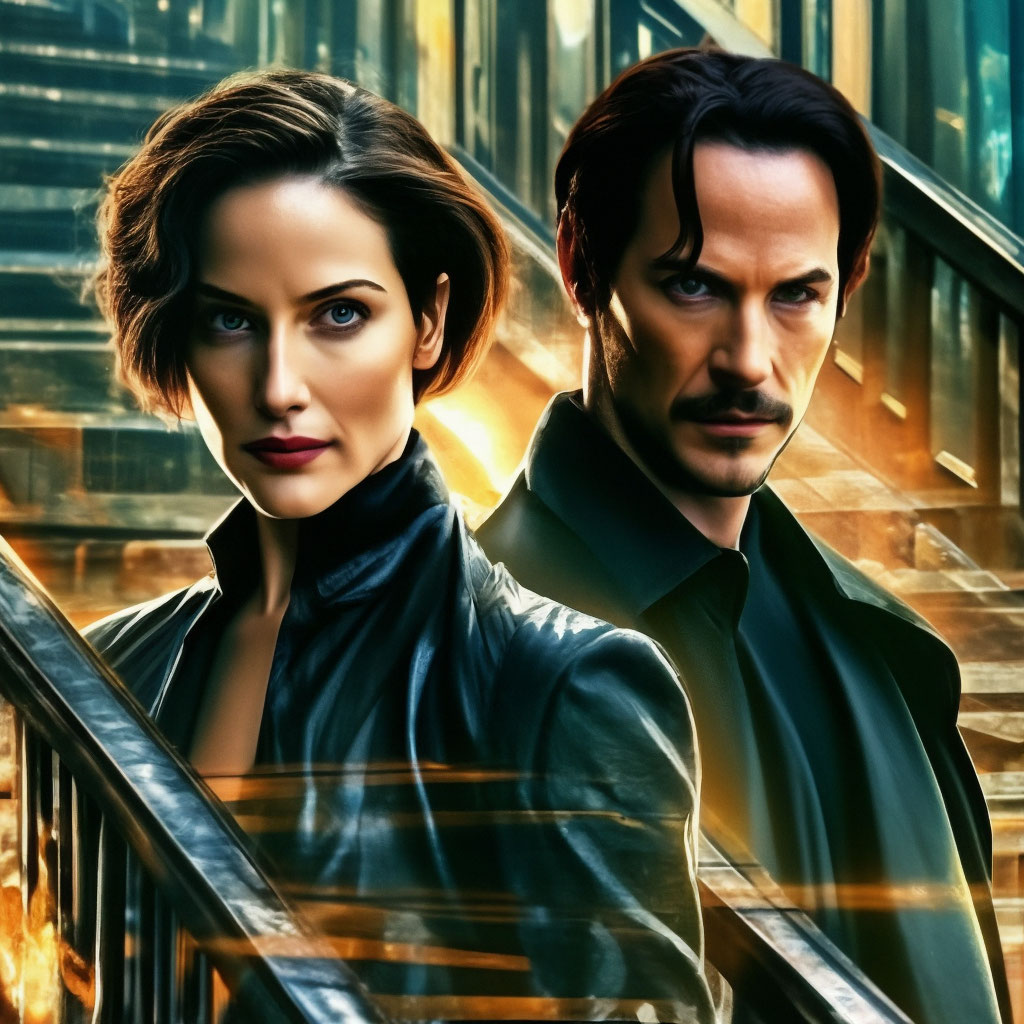 "Neo and Trinity on the stairs of the "Joker" on the fresh poster of ...
