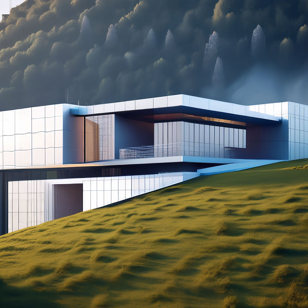 "Metal frame conceptual autonomous modern monumental modular horizontal ...