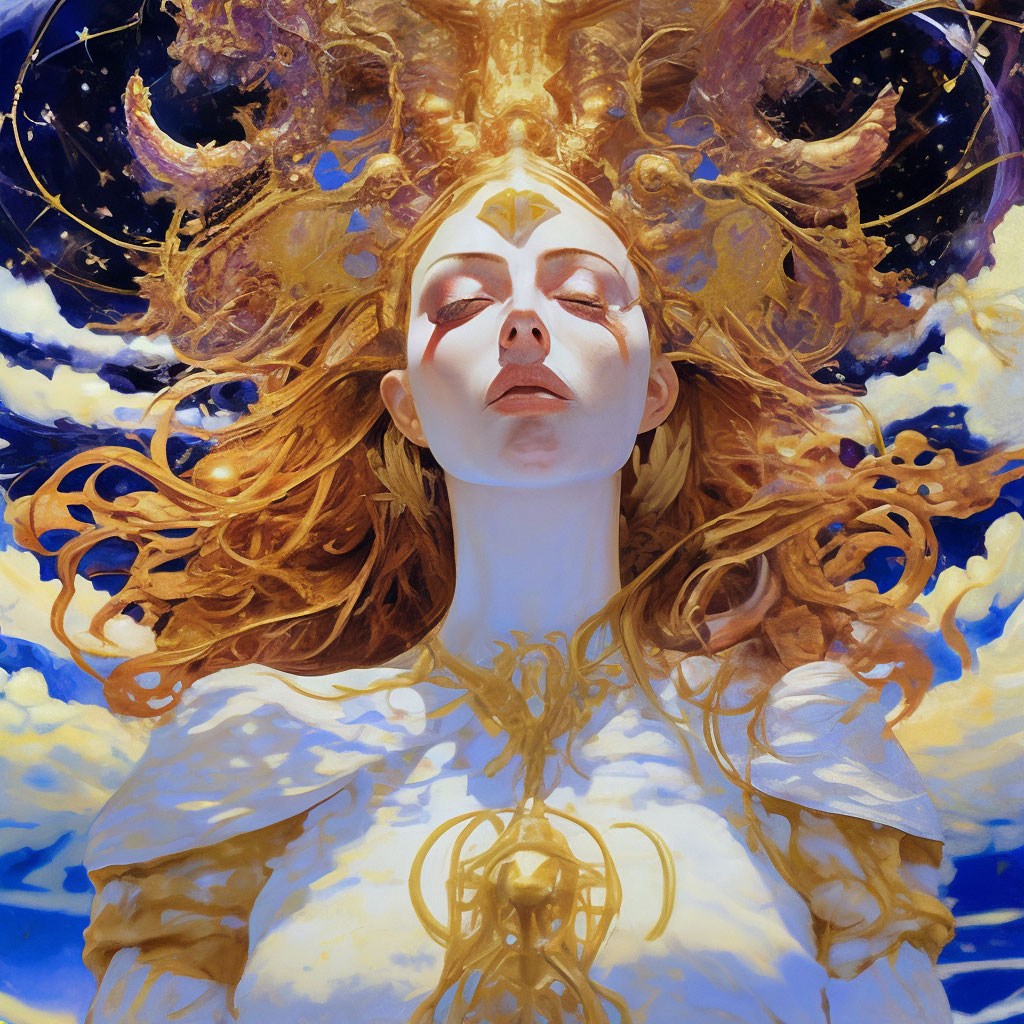 "👻 Lovecraft horror, cosmic horror, in the sky, a girl under the ...