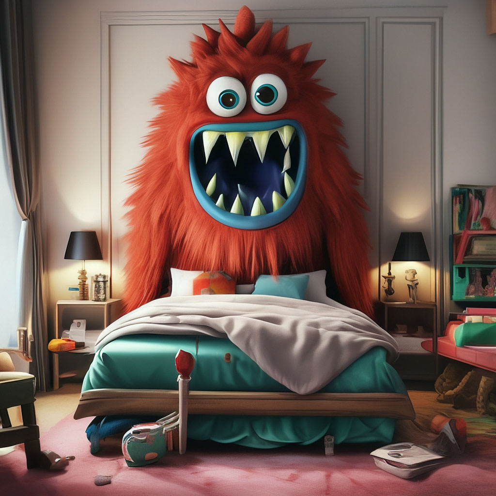 "The bedside monster" — image created in Shedevrum