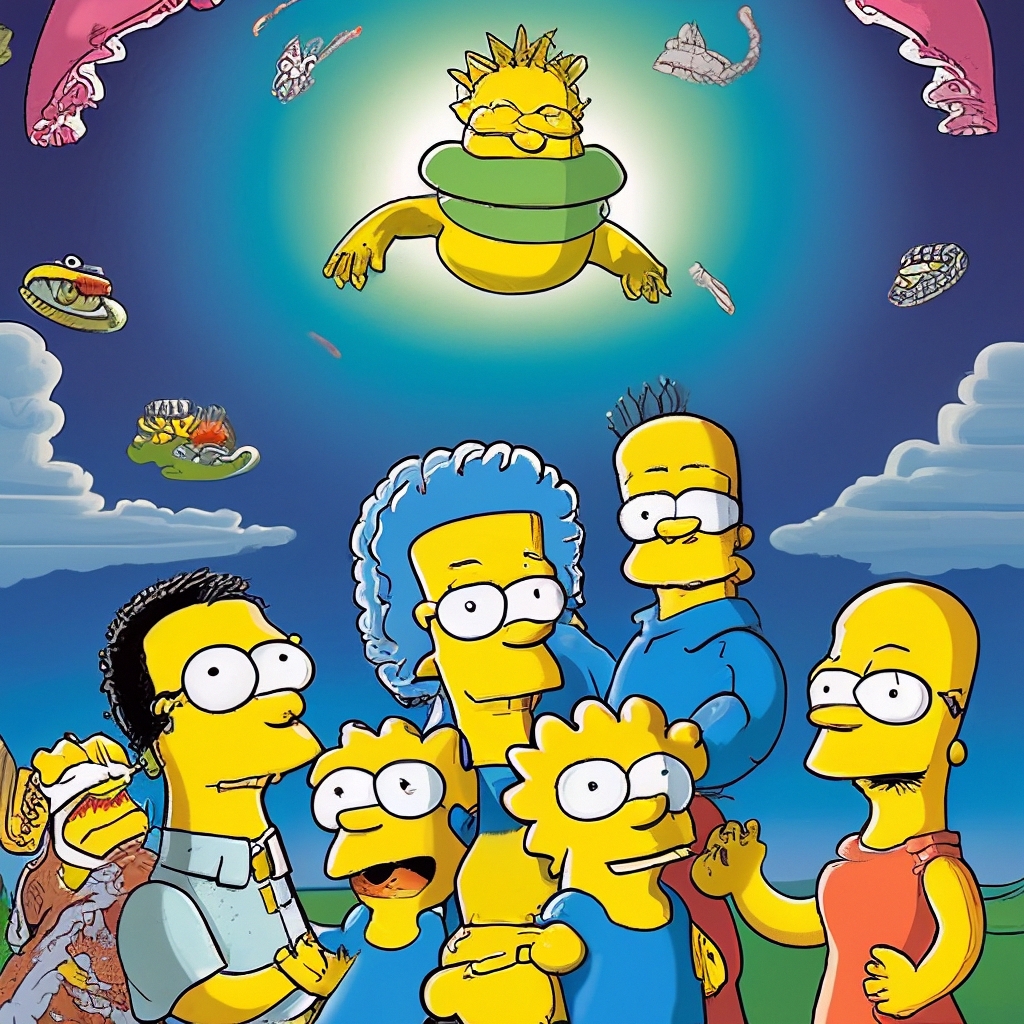 "Over the UFO family The Simpsons, G. Omer and M. arj and their whole ...