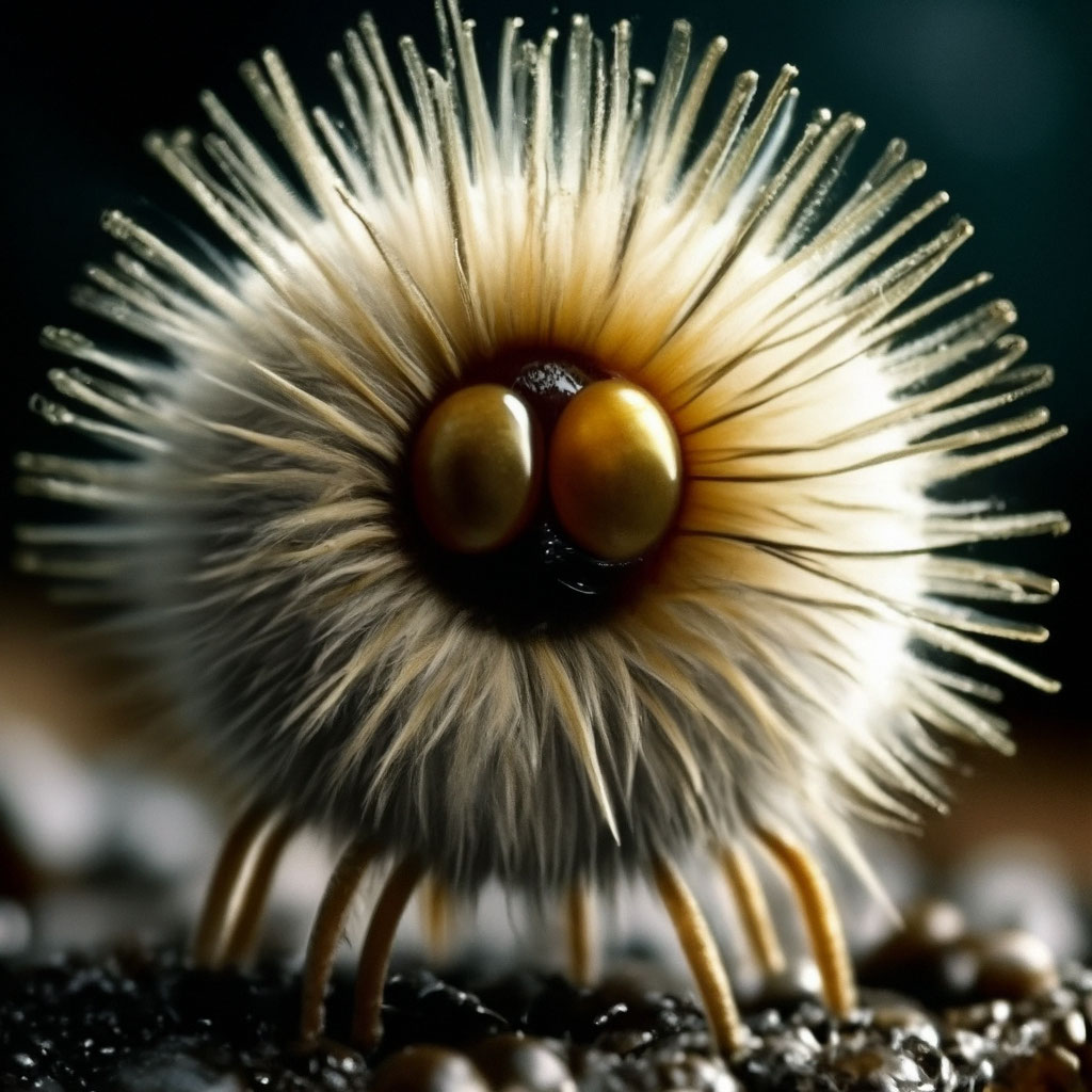 "Mini fluffy animalcus microbes" — image created in Shedevrum