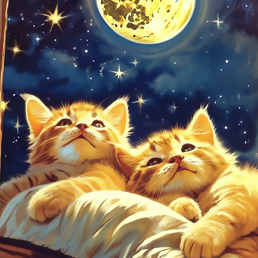 "The moon is huge yellow, shining brightly, stars twinkling in the ...