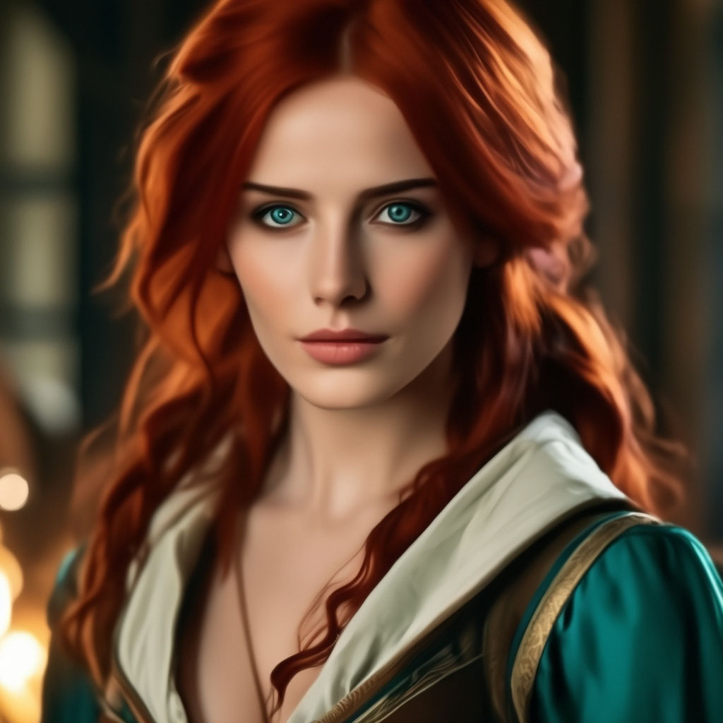 "Triss Merigold is described as a young pretty girl with gorgeous red ...