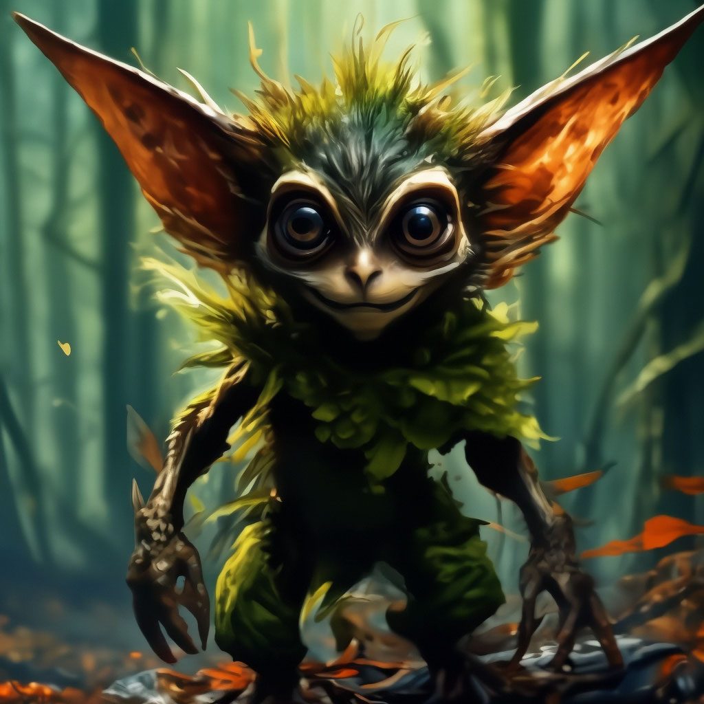 "A fabulous gremlin in an enchanted mysterious forest" — image created ...