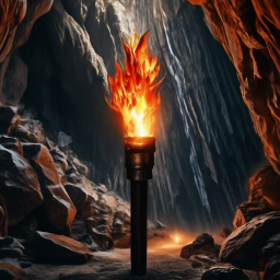 «Big adventurous torch inside cave» — video created in Shedevrum