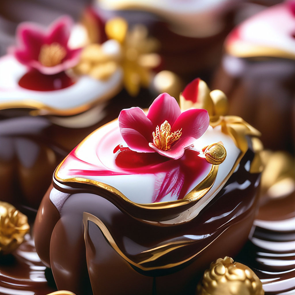 "Triple exposure,3 flawless mini eclairs"Cherry in chocolate"themed ...