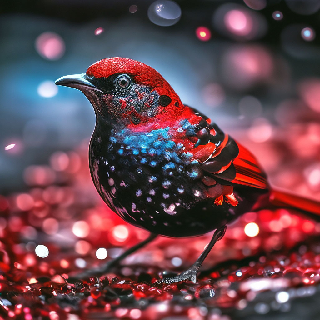 "Bird, Rich black, Crimson, Mystic, Hypnotic, Stardust, Pearl painting ...