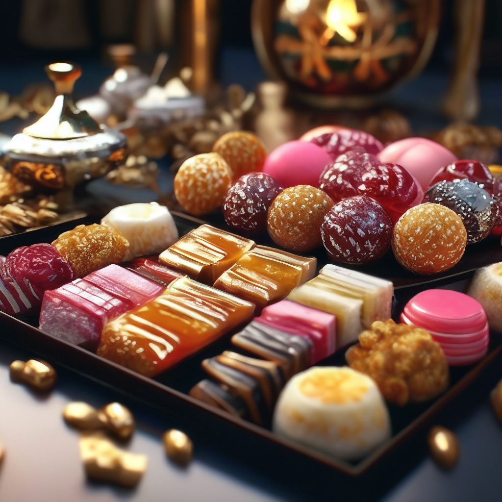 "Oriental sweets, appetizing, beautiful, realistic, professional photo ...