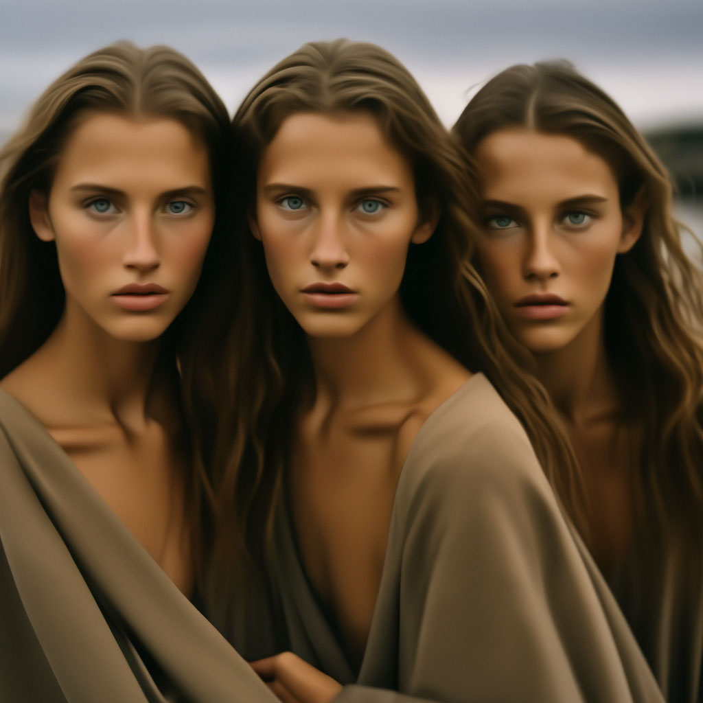 "The three graces.photorealism. Jock Sturges." — image created in Shedevrum
