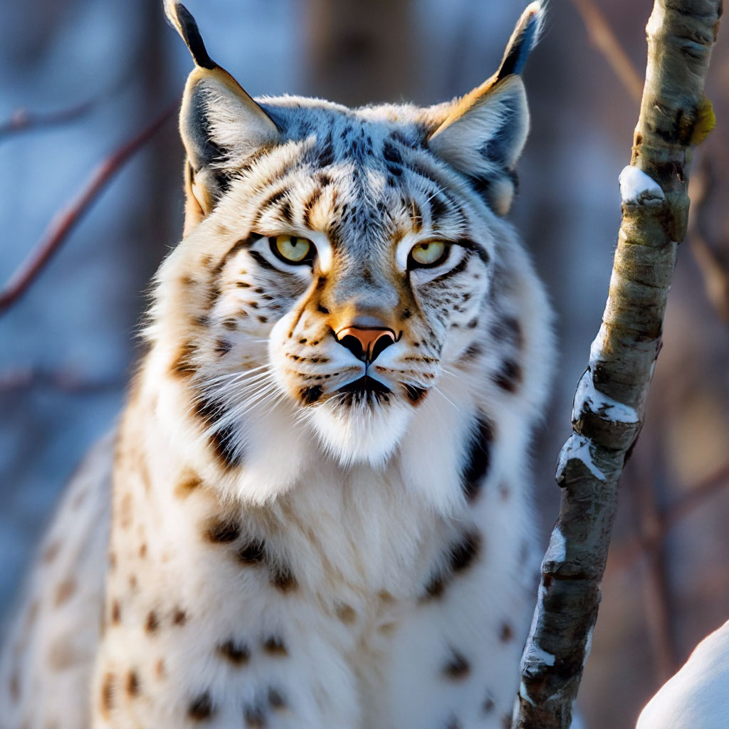 "The white lynx looks maliciously at full height" — image created in ...