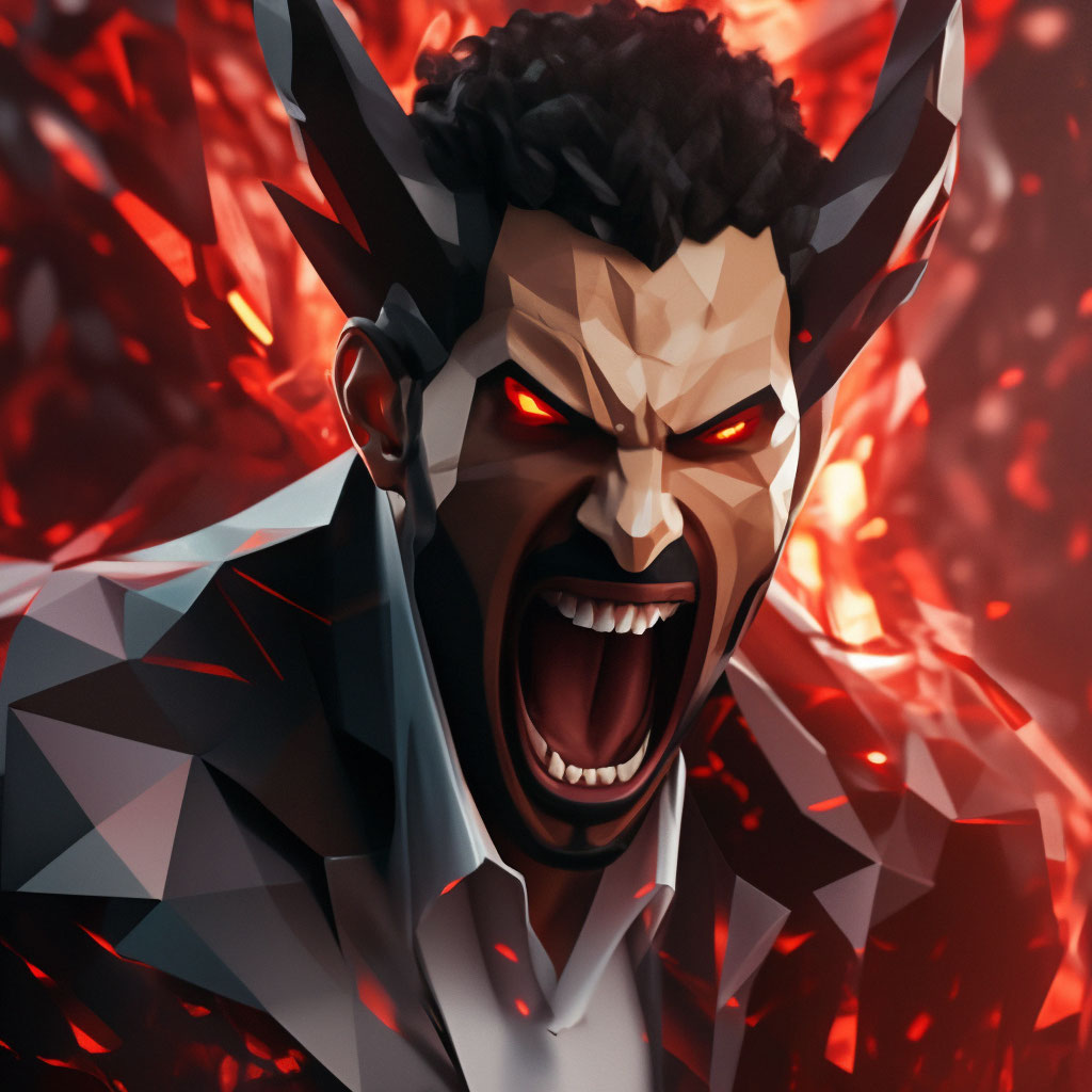 "Lucifer is angry and screaming" — image created in Shedevrum