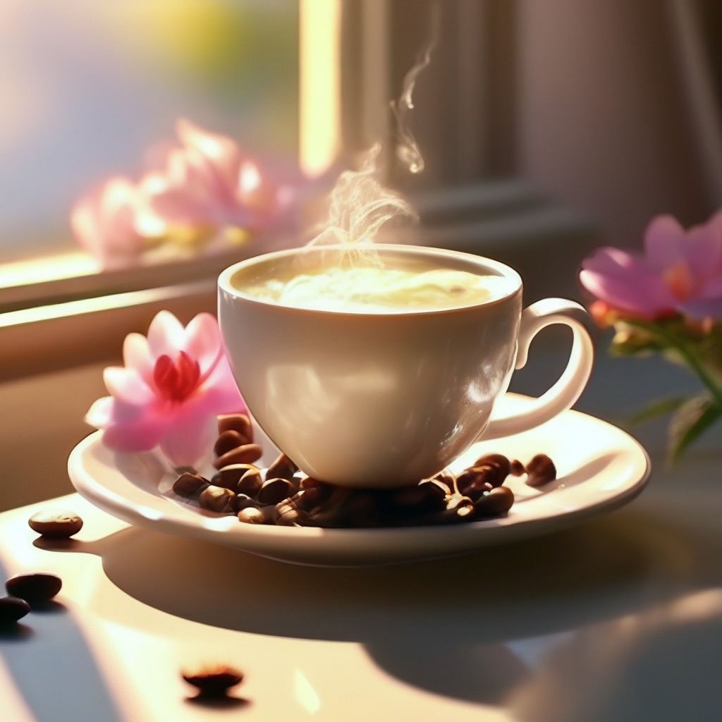 "The delicate coffee aroma in the space gently dissolved, and as if in ...