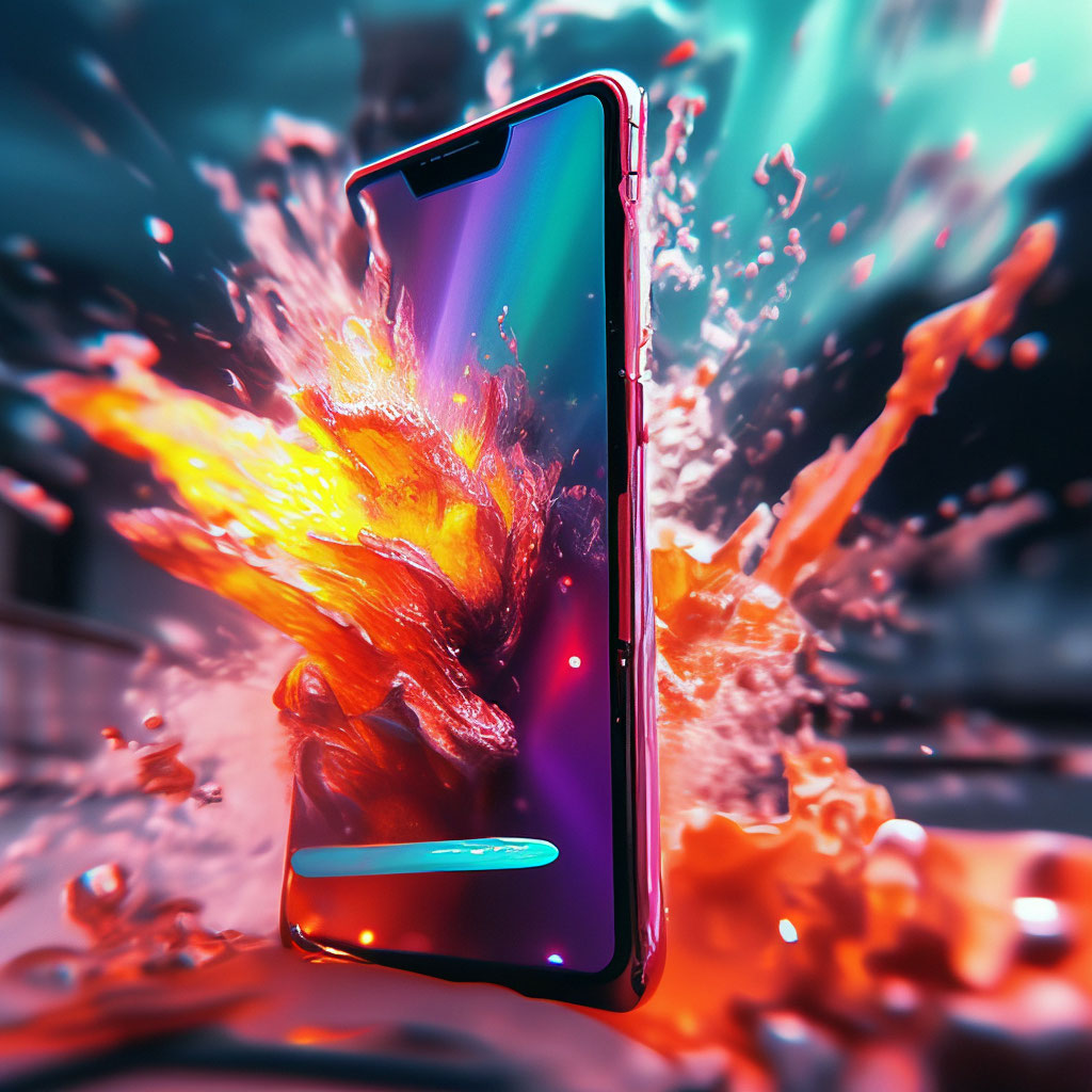 "Poco X3 pro explosion" — image created in Shedevrum