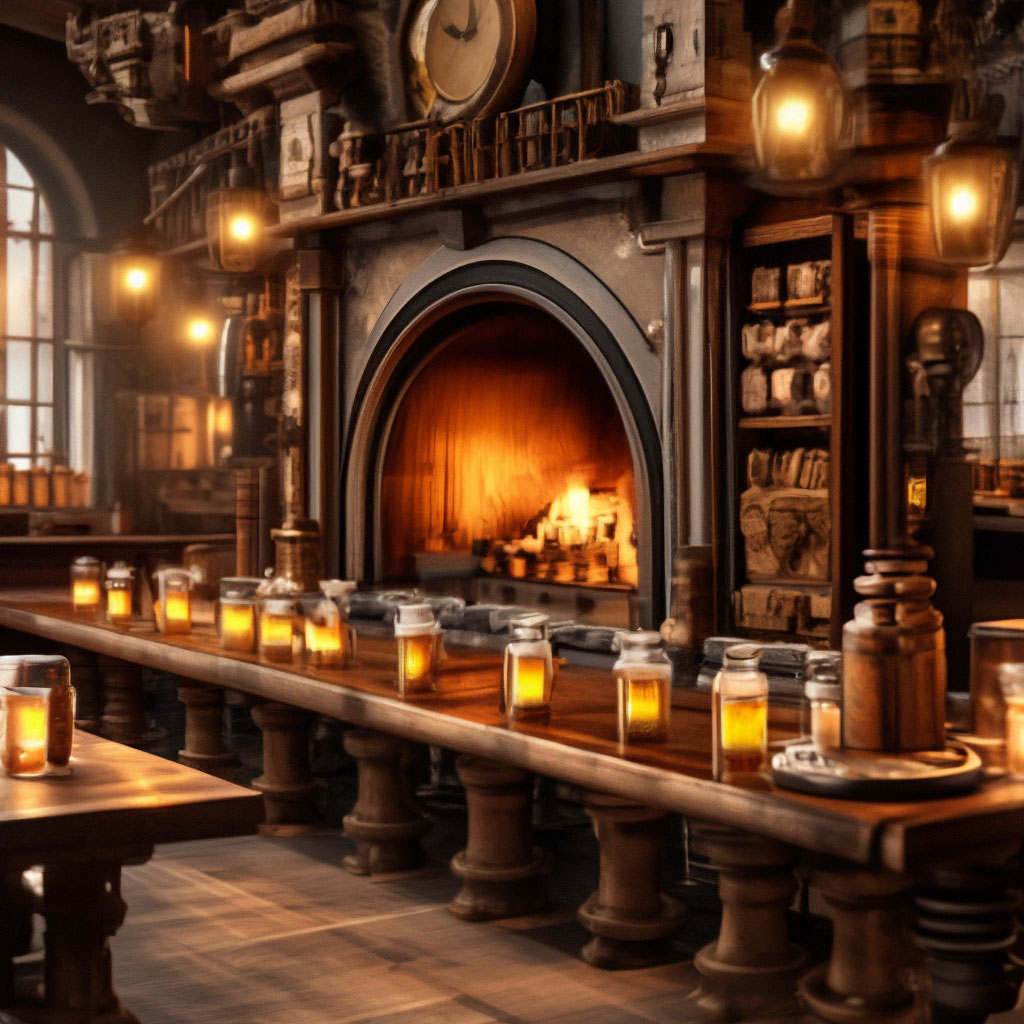 "Beer stalls built by the hatter by the fireplace, beautiful ...