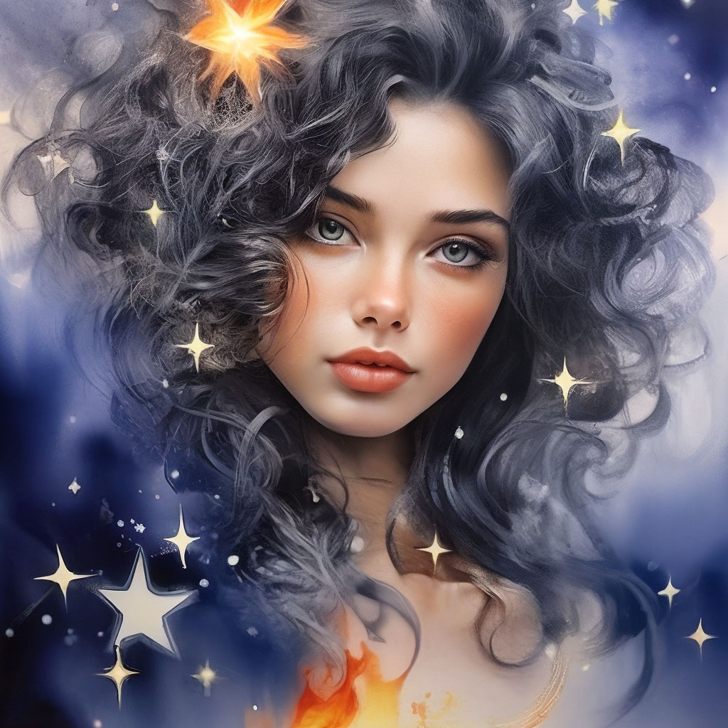 "@ lira art 🎭 watercolor painting "Only for you the stars are burning ...