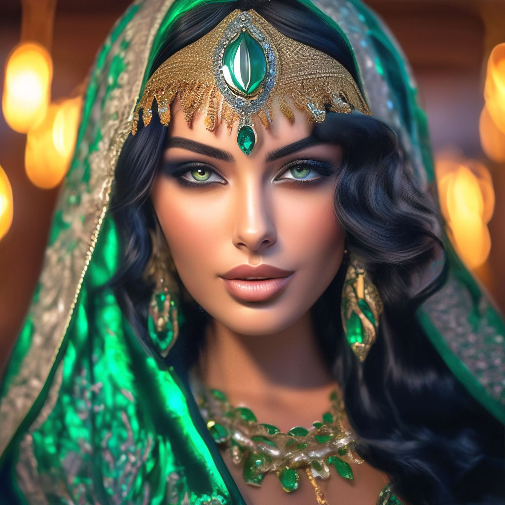 "The Arabian Night. a beautiful girl with huge eyes, Arabic makeup,long ...