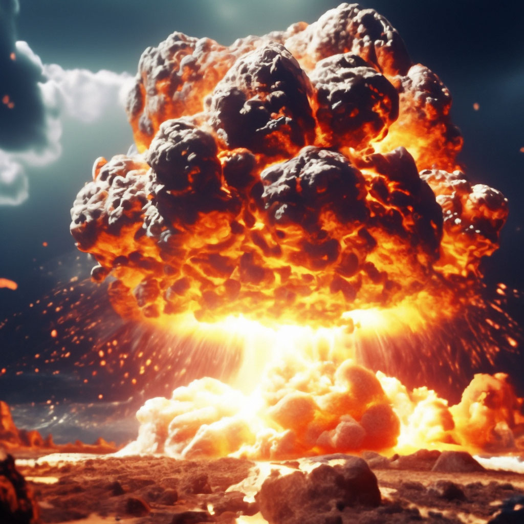 "Thermonuclear explosion, aesthetically pleasing, beautiful, realistic ...