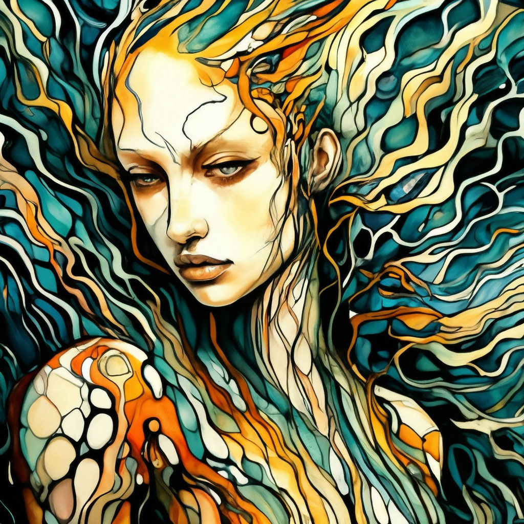 "Impressive Epidermis. watercolor,drawing, black outline, liner ...