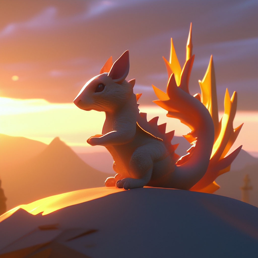 "Dragon squirrel" — image created in Shedevrum