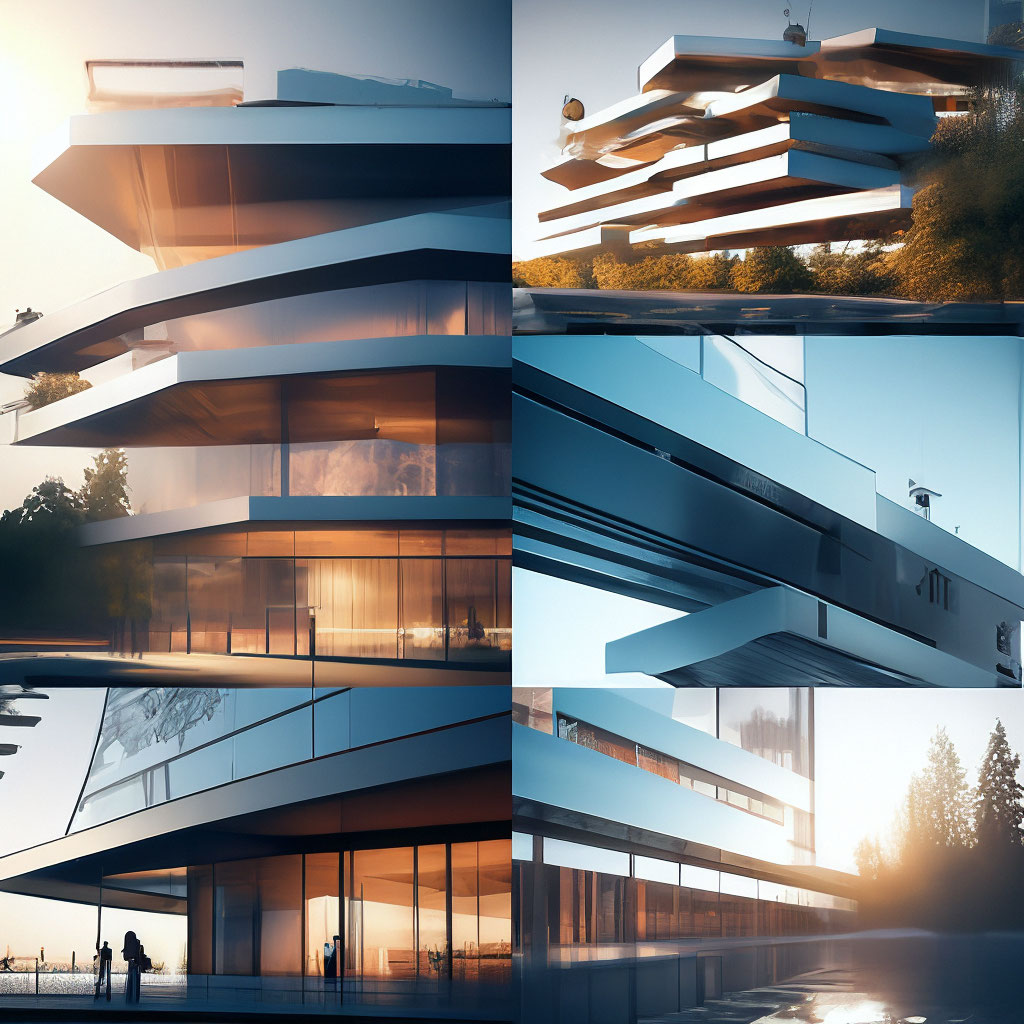 "Collage modern architecture, futurism, clear lines, architecture ...