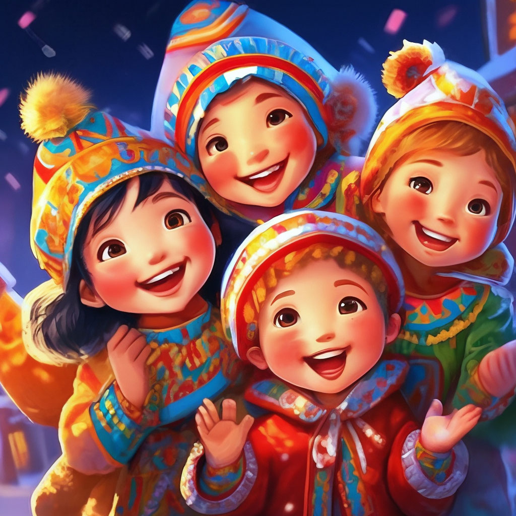 "Yakut children joyfully celebrate the New Year masquerades Brightness ...