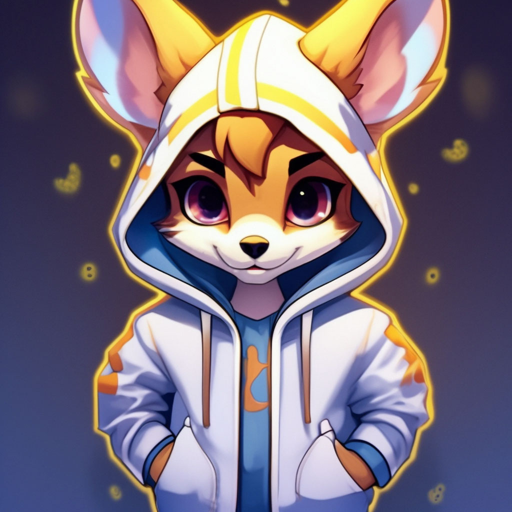 "PENCIL-drawn, Anthropomorphic Chibi Furry-fennec Male, without shadows ...