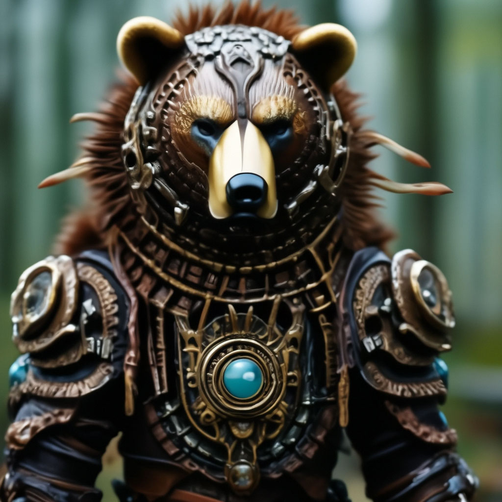 "Warrior Totem Bear Shaman" — image created in Shedevrum
