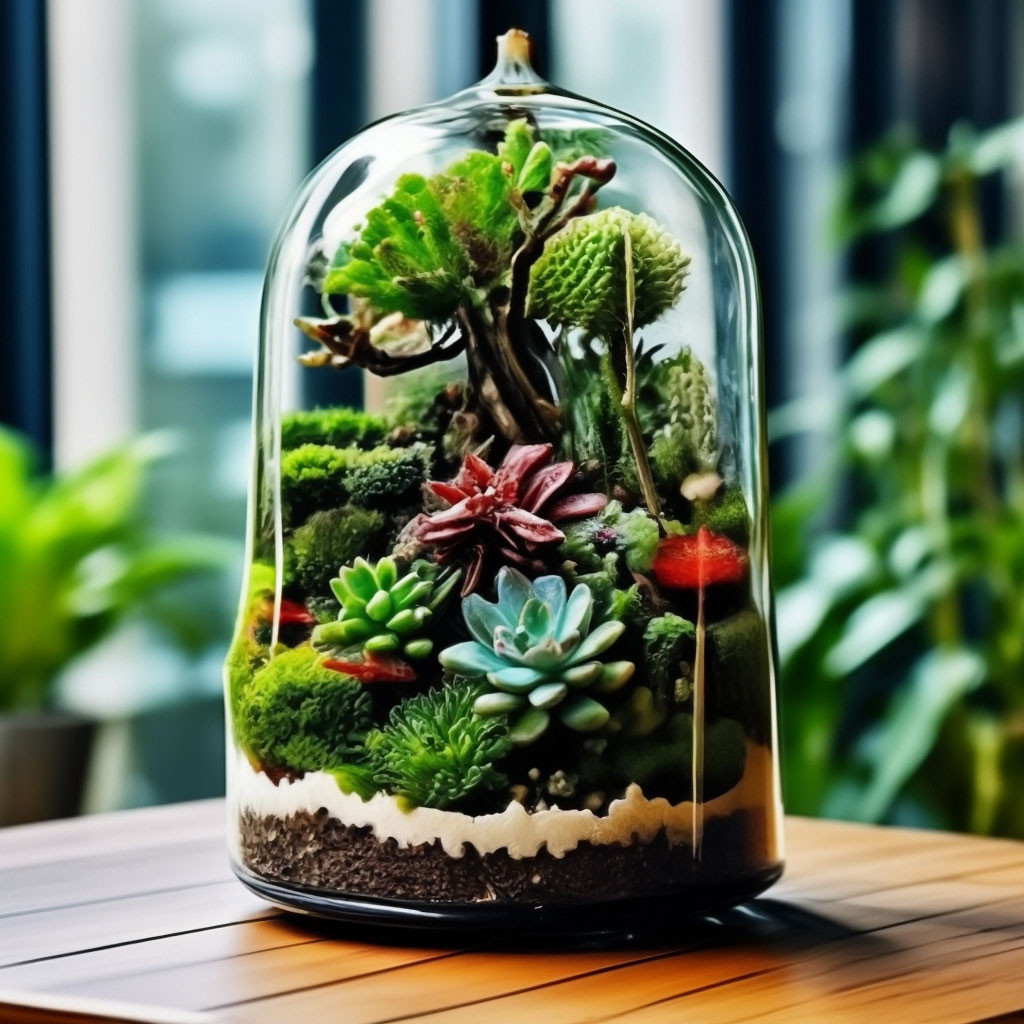 "@sonykpk Beautiful florarium in a glass three-storey tower with smooth ...