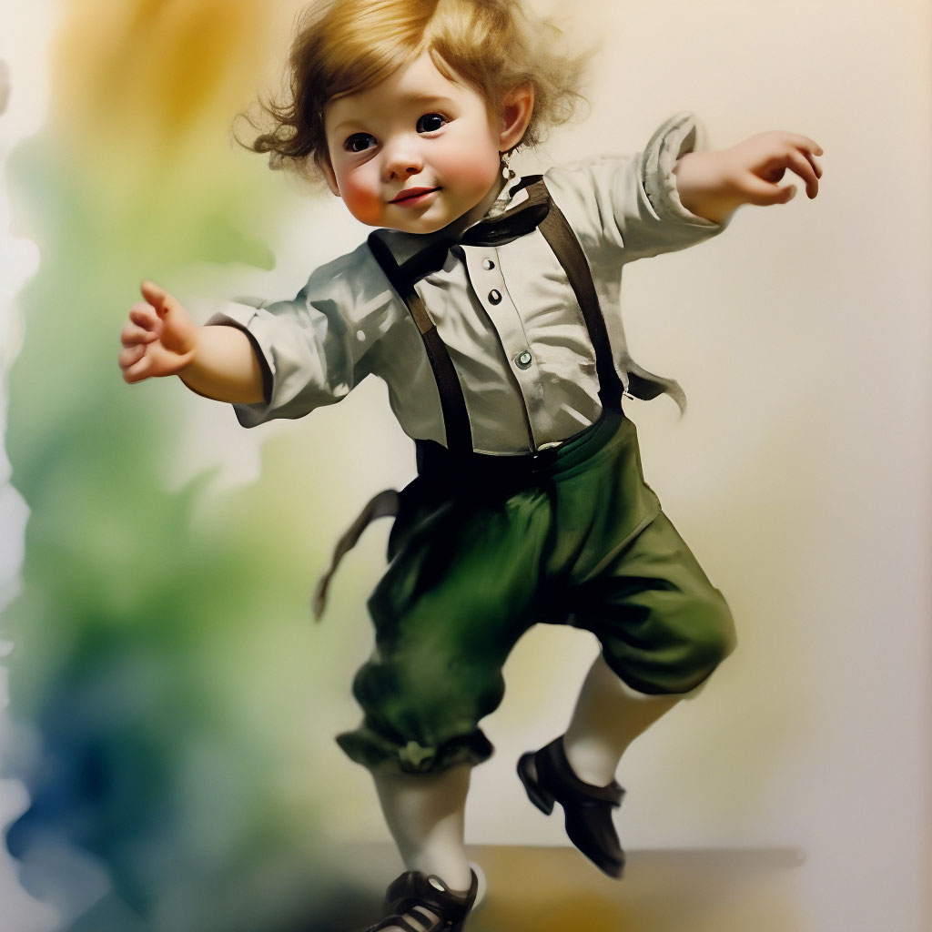 "A lesson in a fabulous dance school... cute little dwarf boy dancing ...