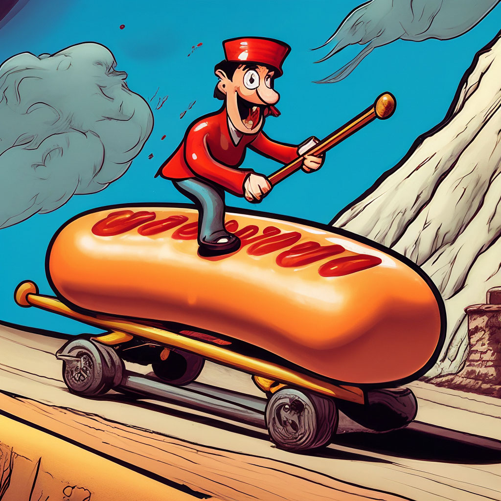 "Let's roll a sausage on a Small Spaska, comics art" — image created in ...