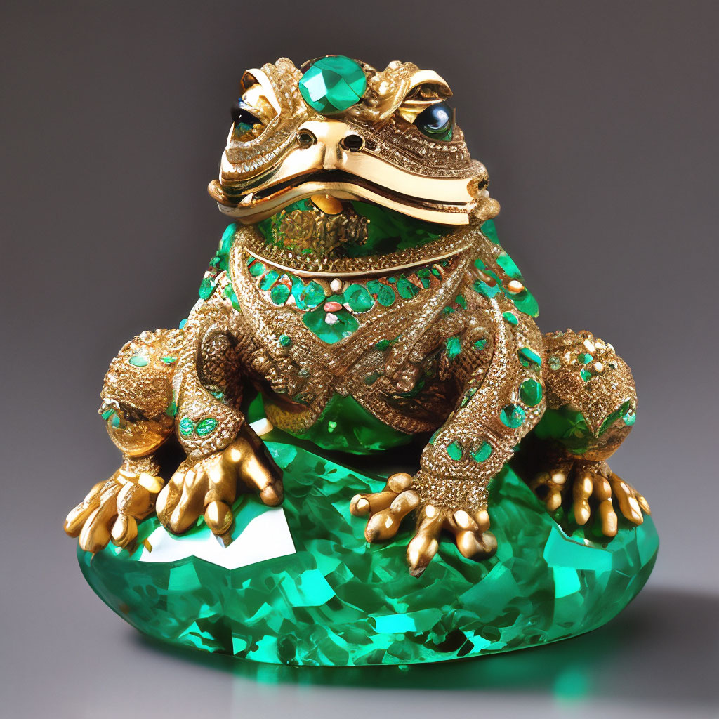 "Very beautiful stylish statuette in the form of a money toad with a ...