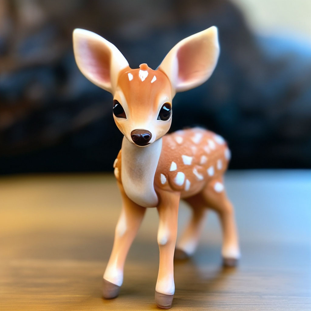 "A small hyper-realistic fawn made of polymer clay" — image created in ...