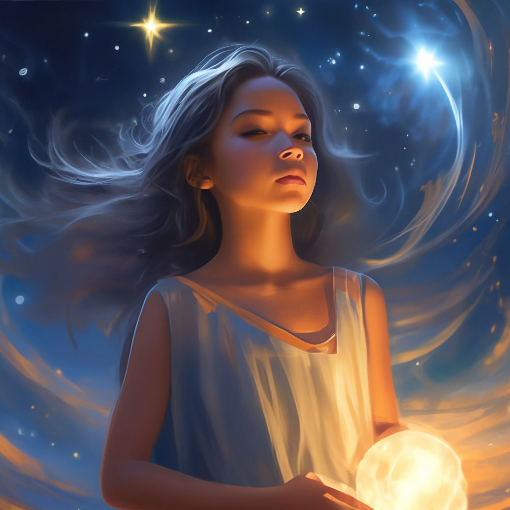 "Star girl, beautiful , heavenly, bright, radiating light, another ...