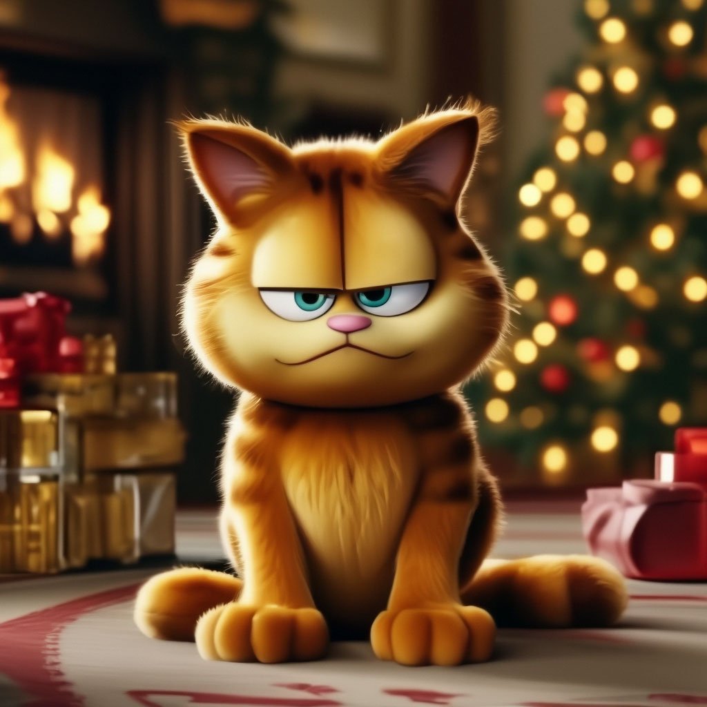 "Garfield movie Christmas" — image created in Shedevrum