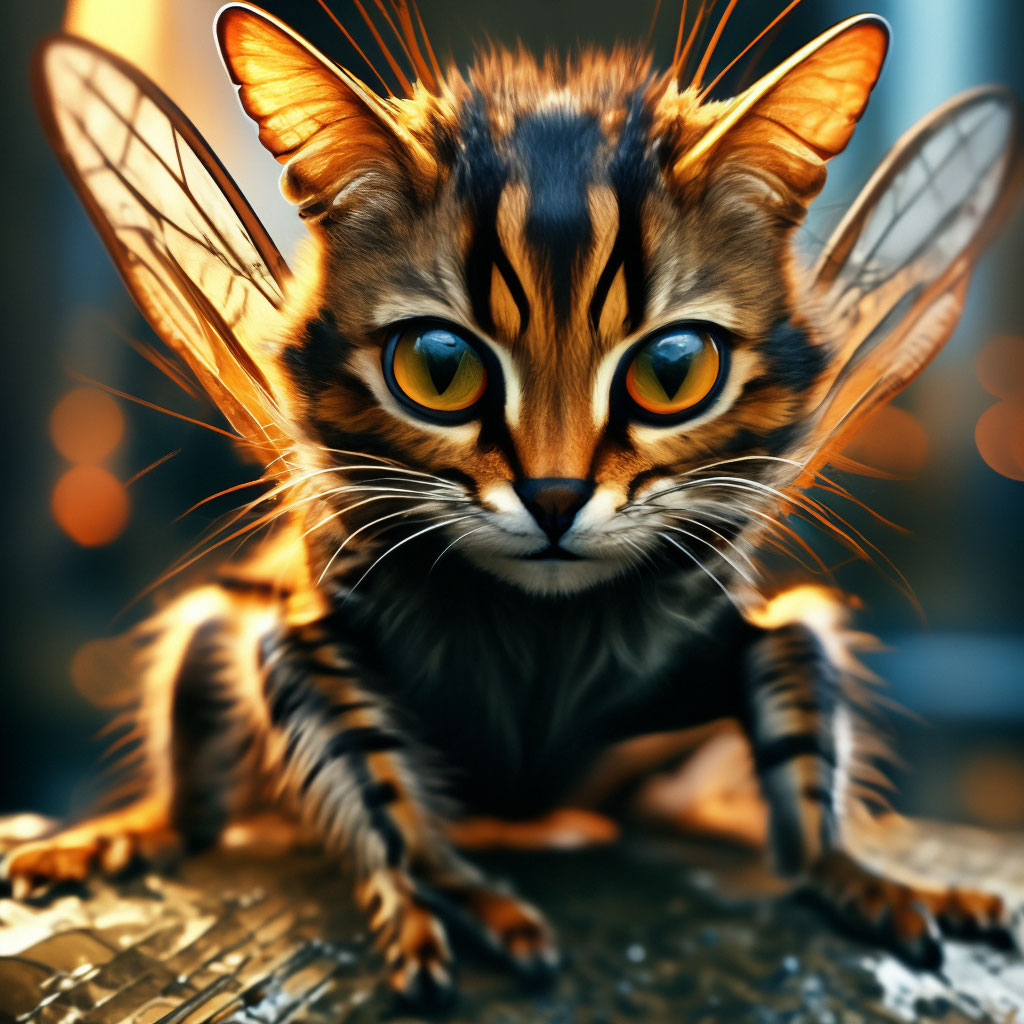 "Catfly, stylized, HDR, detailed drawings, 64k" — image created in ...