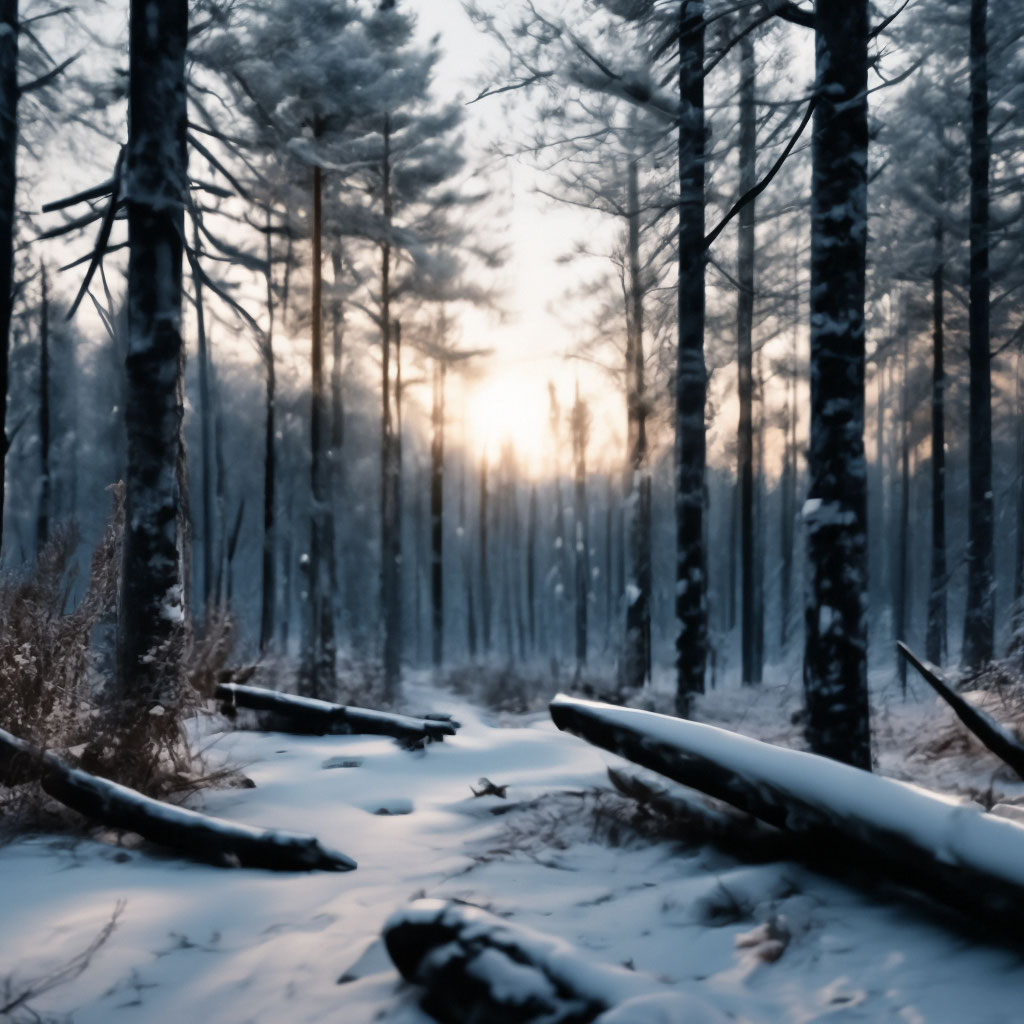 "Winter forest, realistic" — image created in Shedevrum