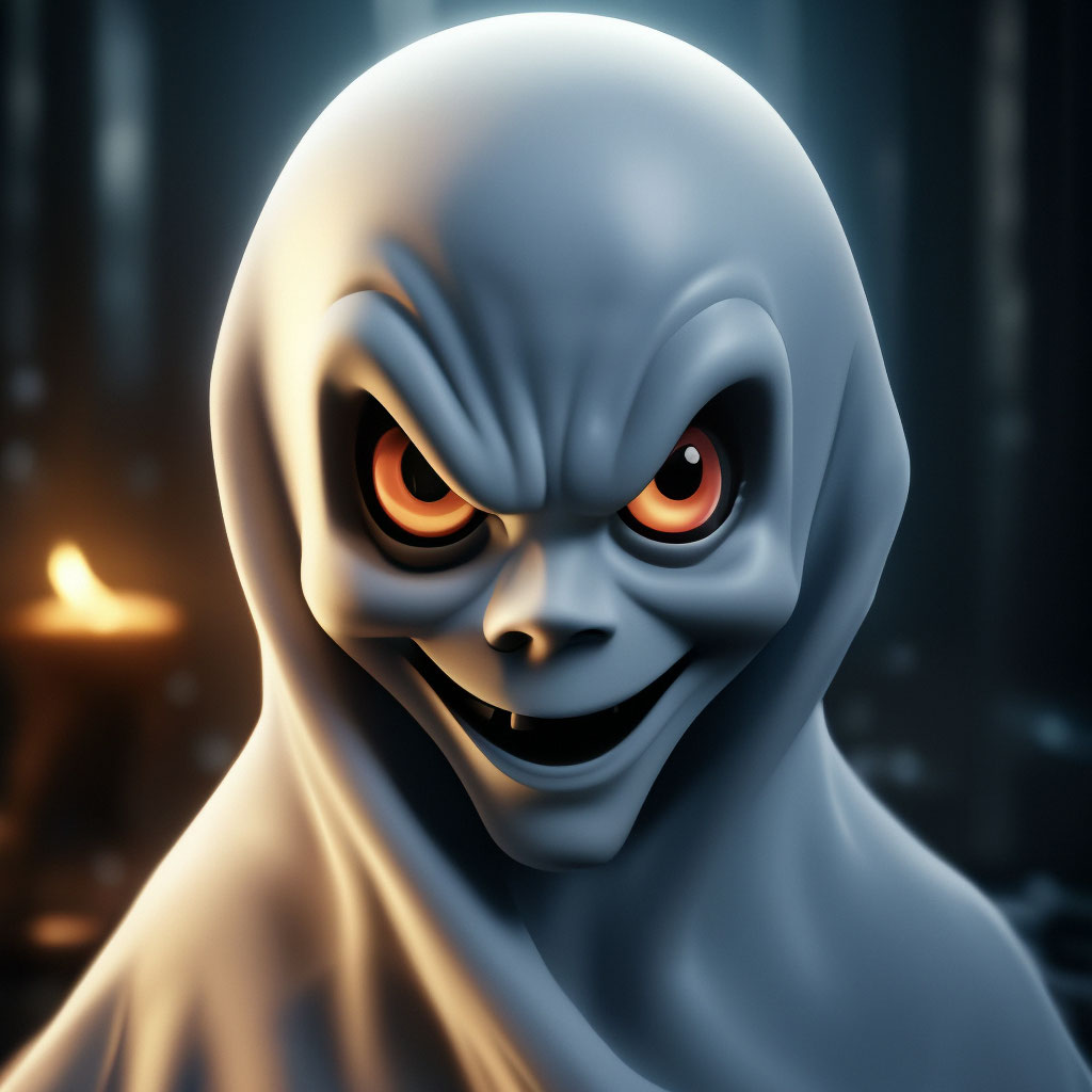 "Casper ghost, creepy but friendly" — image created in Shedevrum