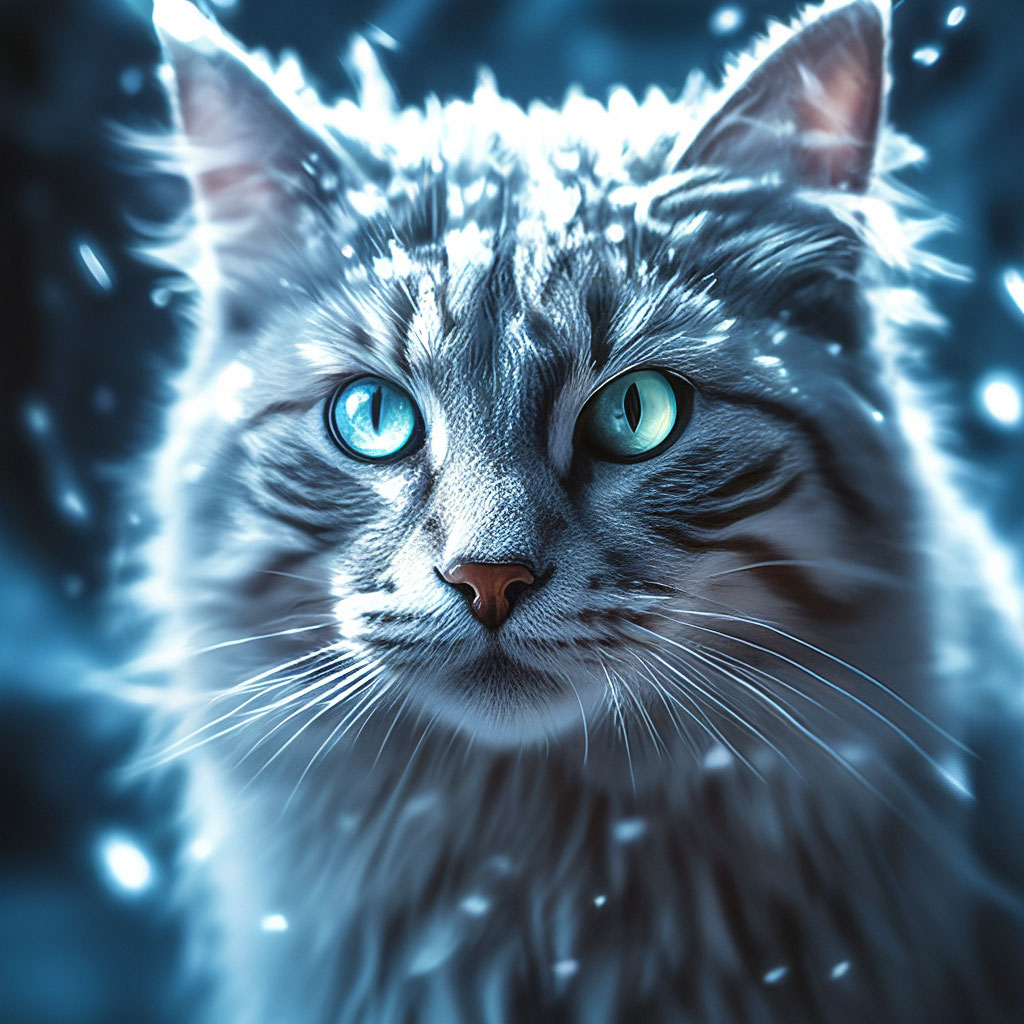 "Cat,icy eyes, sparkling with flames, realistic,beautiful,realistic of ...