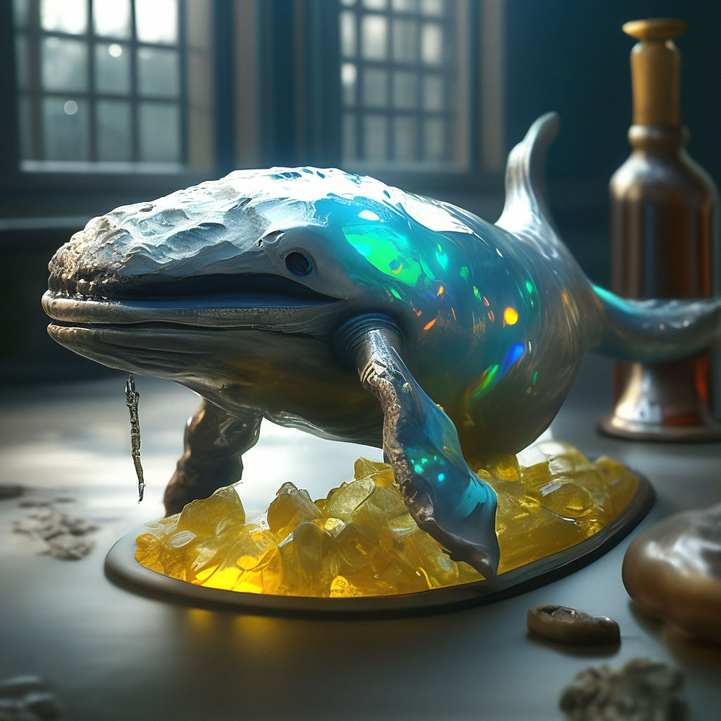 "Whale + opal + oil. A mythical beast. Different-eyed. Gothic. Ominous ...