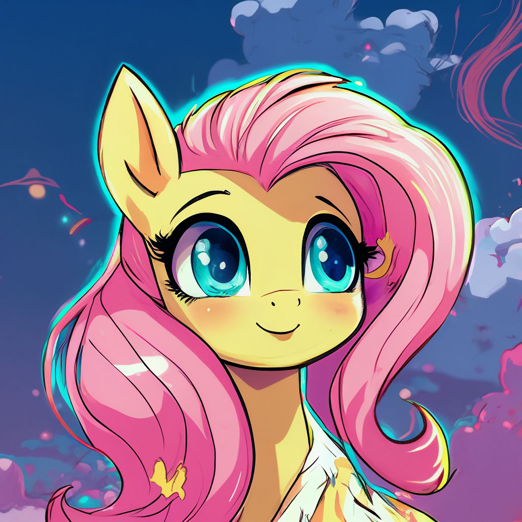 "T.me/ lager_arts mlp, cute pony, fluttershy, on a cloud background ...