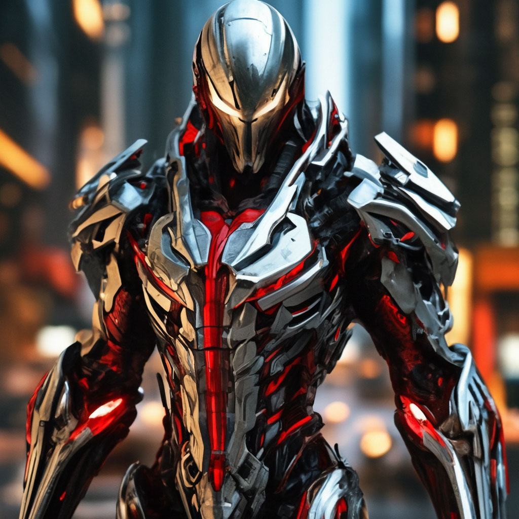 "Cyberpunk sketch spawn, power heavy skeletal armor, golden eyes ...