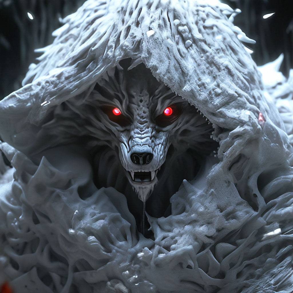 "Digital painting, sketch, wolf in sheep's clothing, bloodthirsty ...