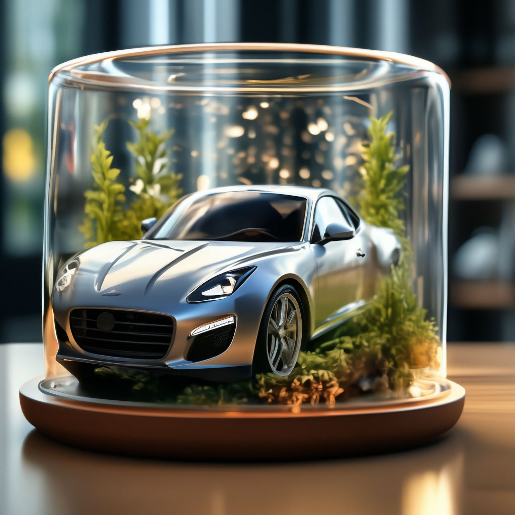 "Car in the Glass Bottle, hyperrealism, realism, ultra detail, contrast ...