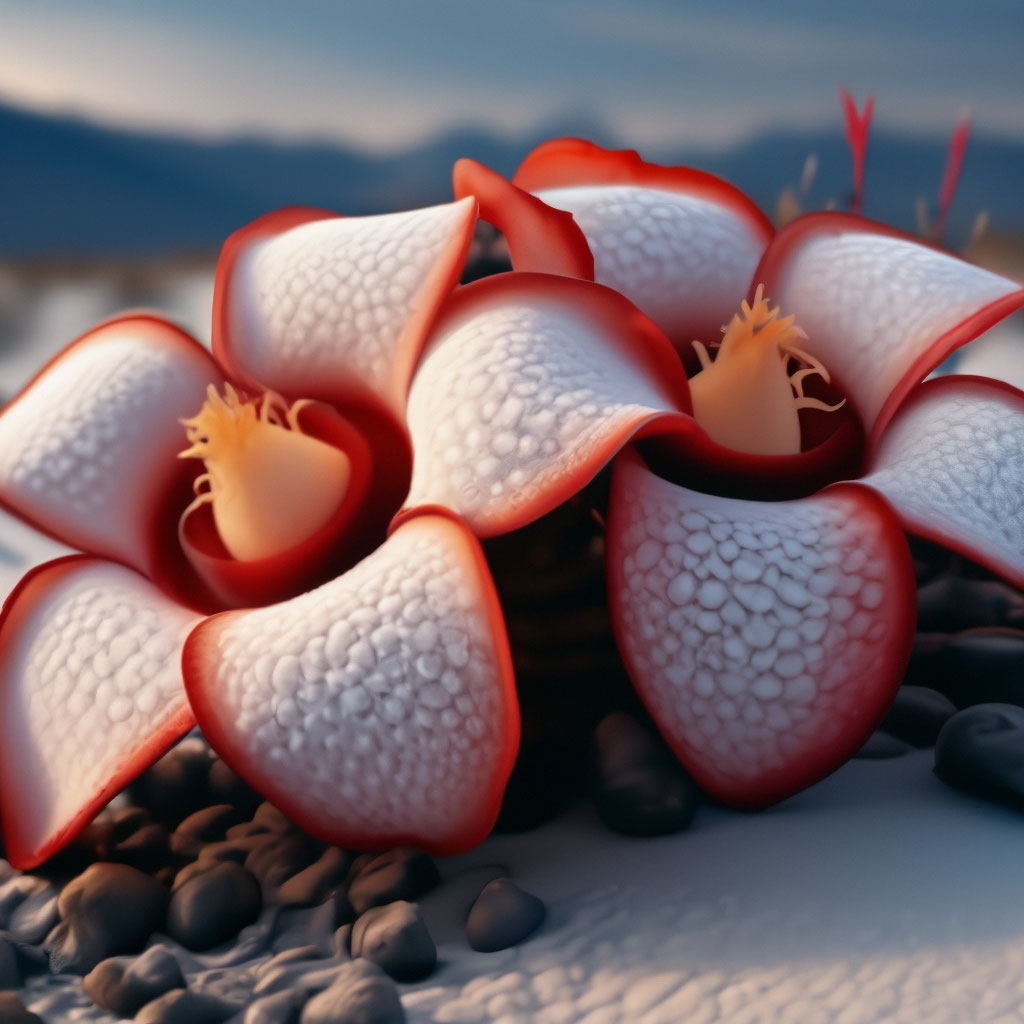"🌺 rafflesia grows in the snow-white desert, aesthetically pleasing ...