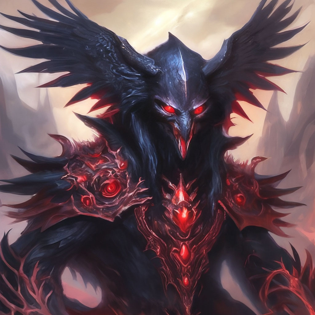"The raven demon" — image created in Shedevrum